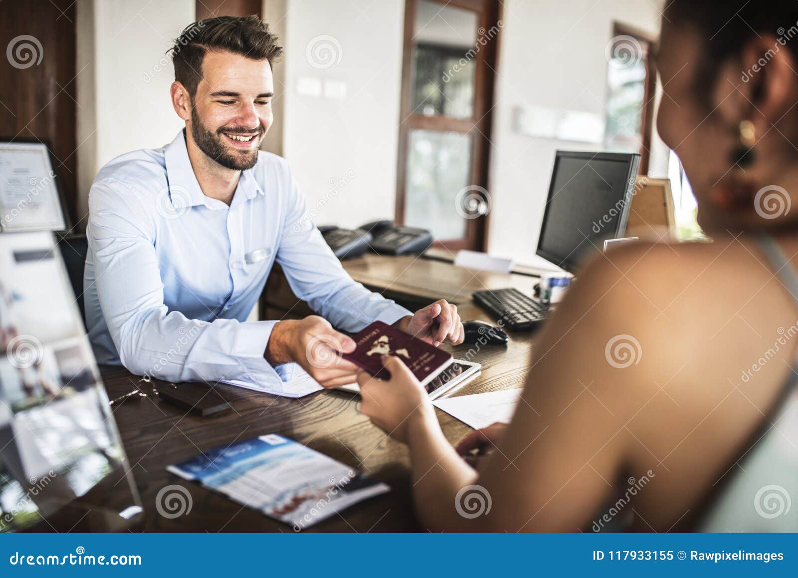 Guests Checking in To a Hotel Stock Image - Image of reception ...