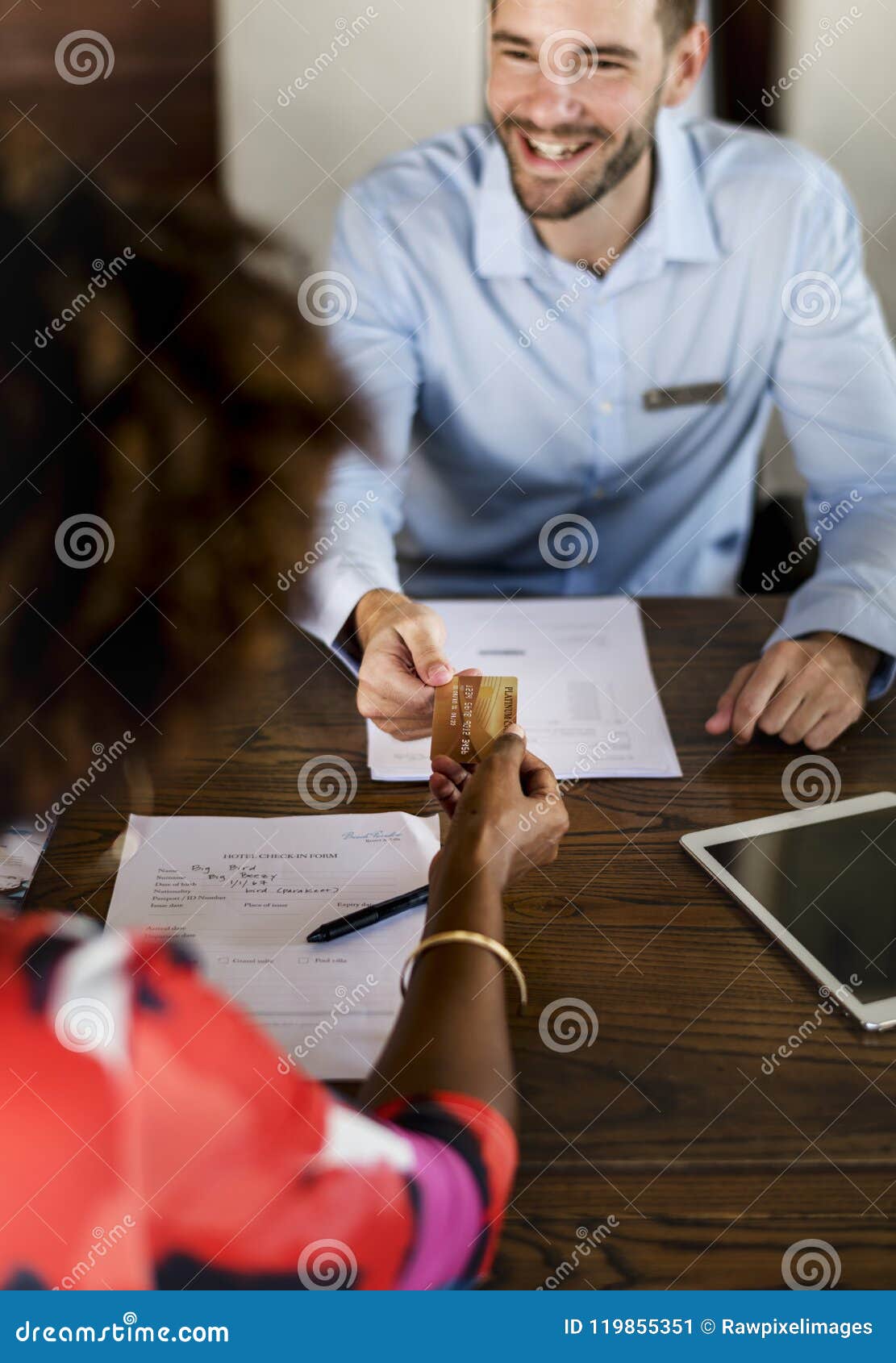 Guests Checking in To a Hotel Stock Image - Image of office, reception ...