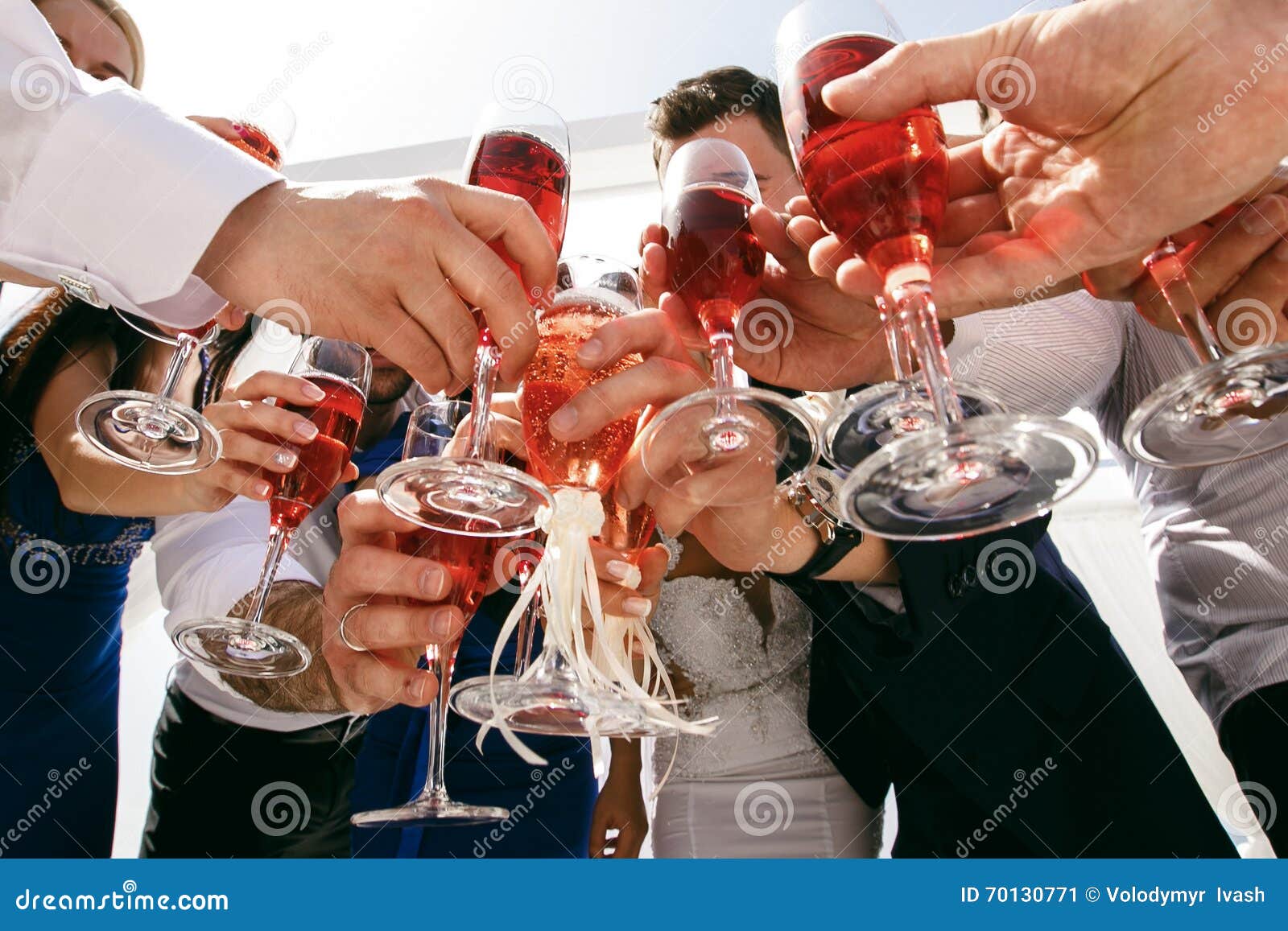 Guests Clink Glasses Celebration Stock Image - Image of light, fashion ...