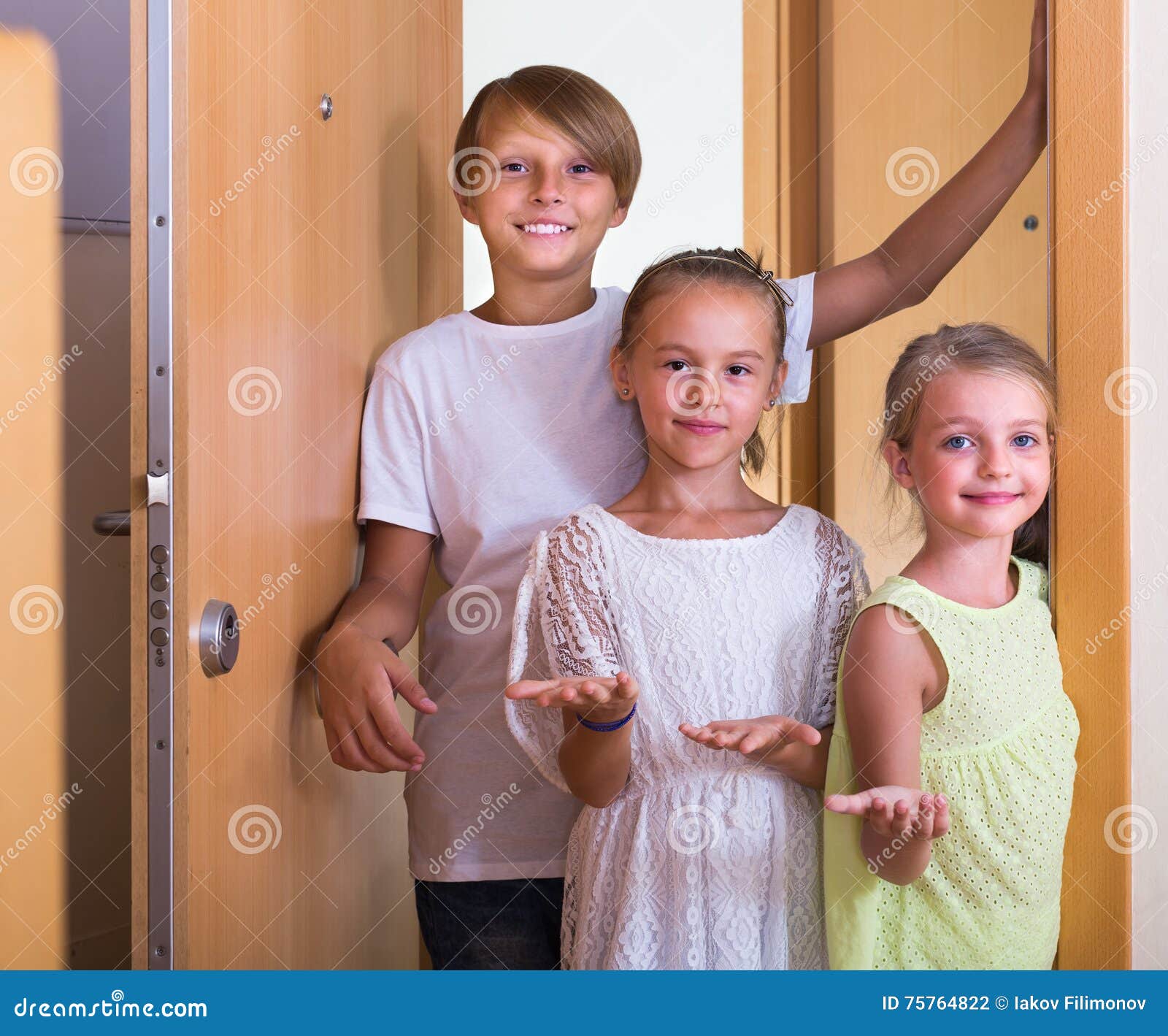 Guests Coming with Friendly Visit Stock Photo - Image of home, inside ...