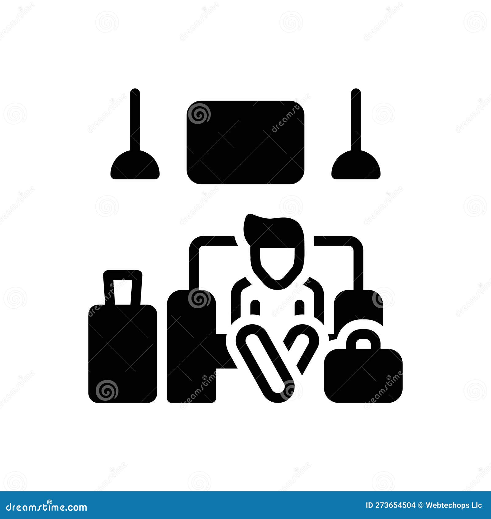 Black Solid Icon for Guests, Visitor and Roomer Stock Vector ...