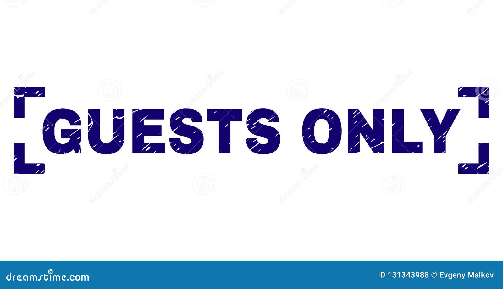 Scratched Textured GUESTS only Stamp Seal Inside Corners Stock Vector ...