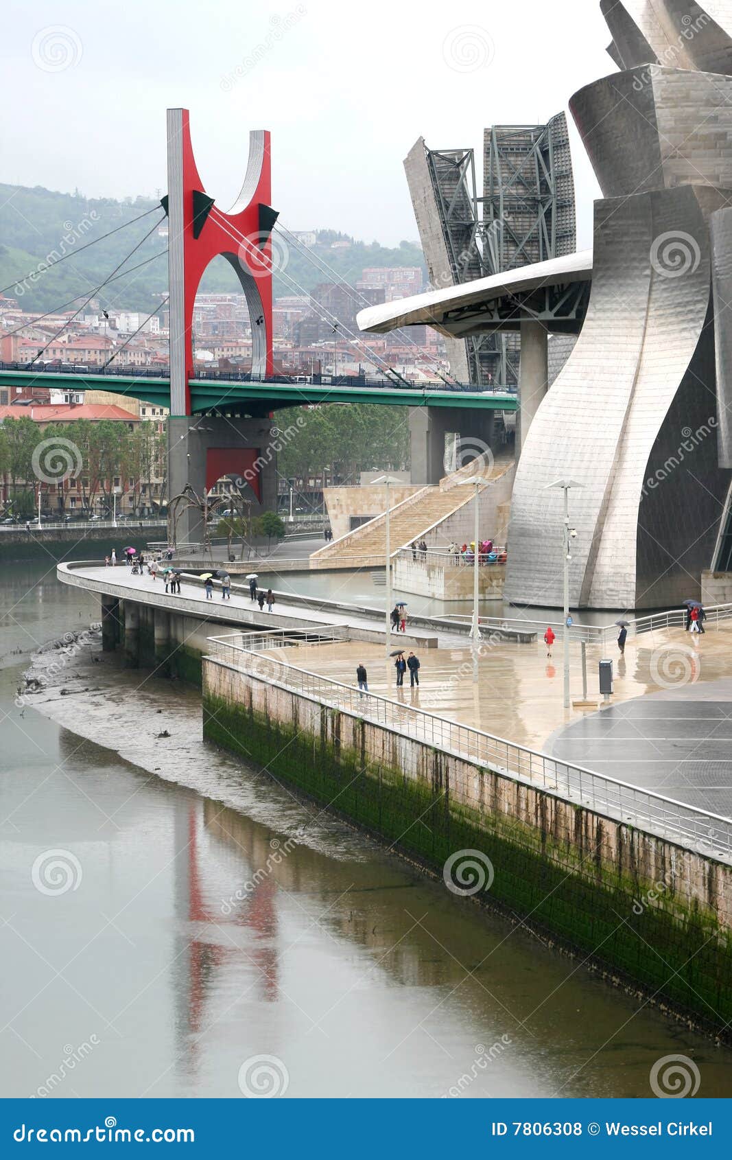 Guggenheim Museum and Red Bridge in Bilbao, Spain Editorial Stock Photo ...