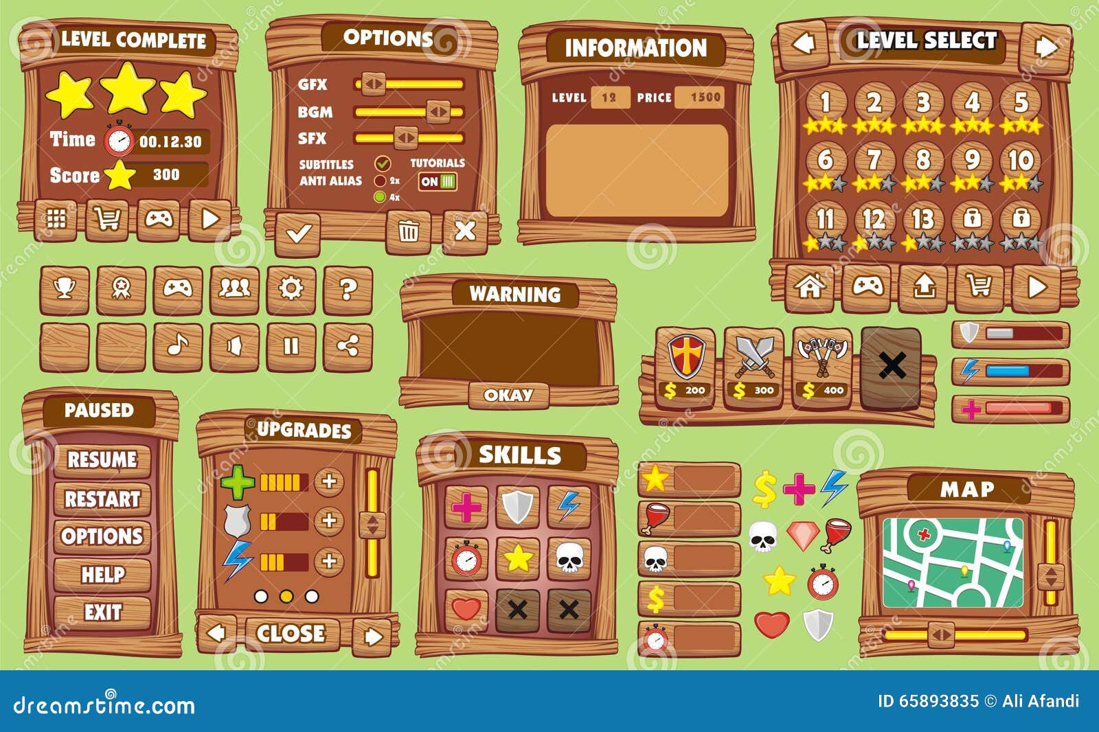 GUI 30 de jeu illustration de vecteur. Illustration of illustration ...