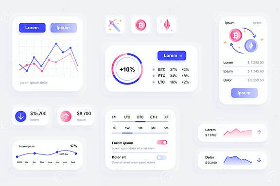 GUI Elements for Cryptocurrency Mobile App. Cryptocurrency Mining ...
