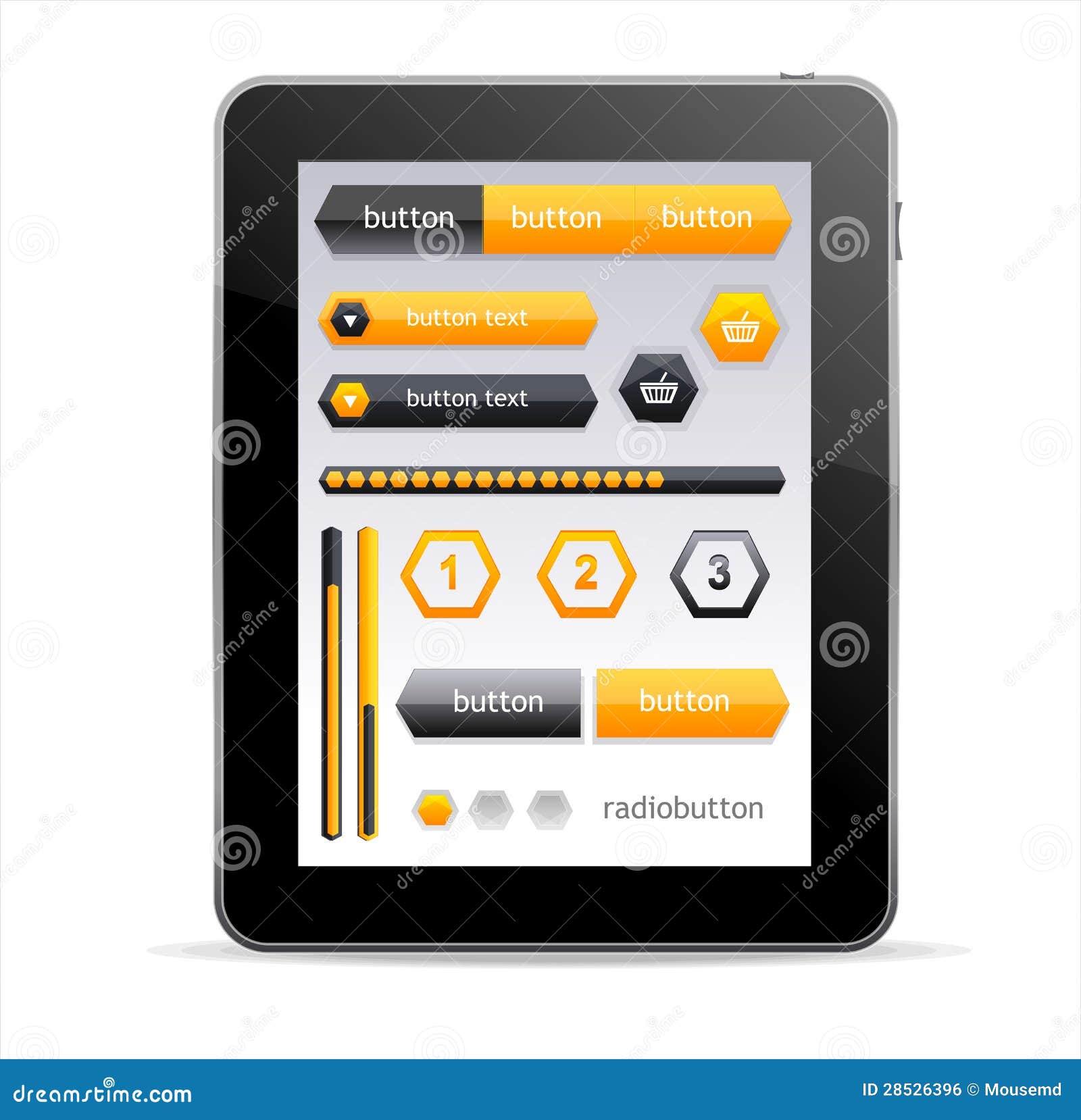 GUI elements for Tablet stock vector. Illustration of digital - 28526396