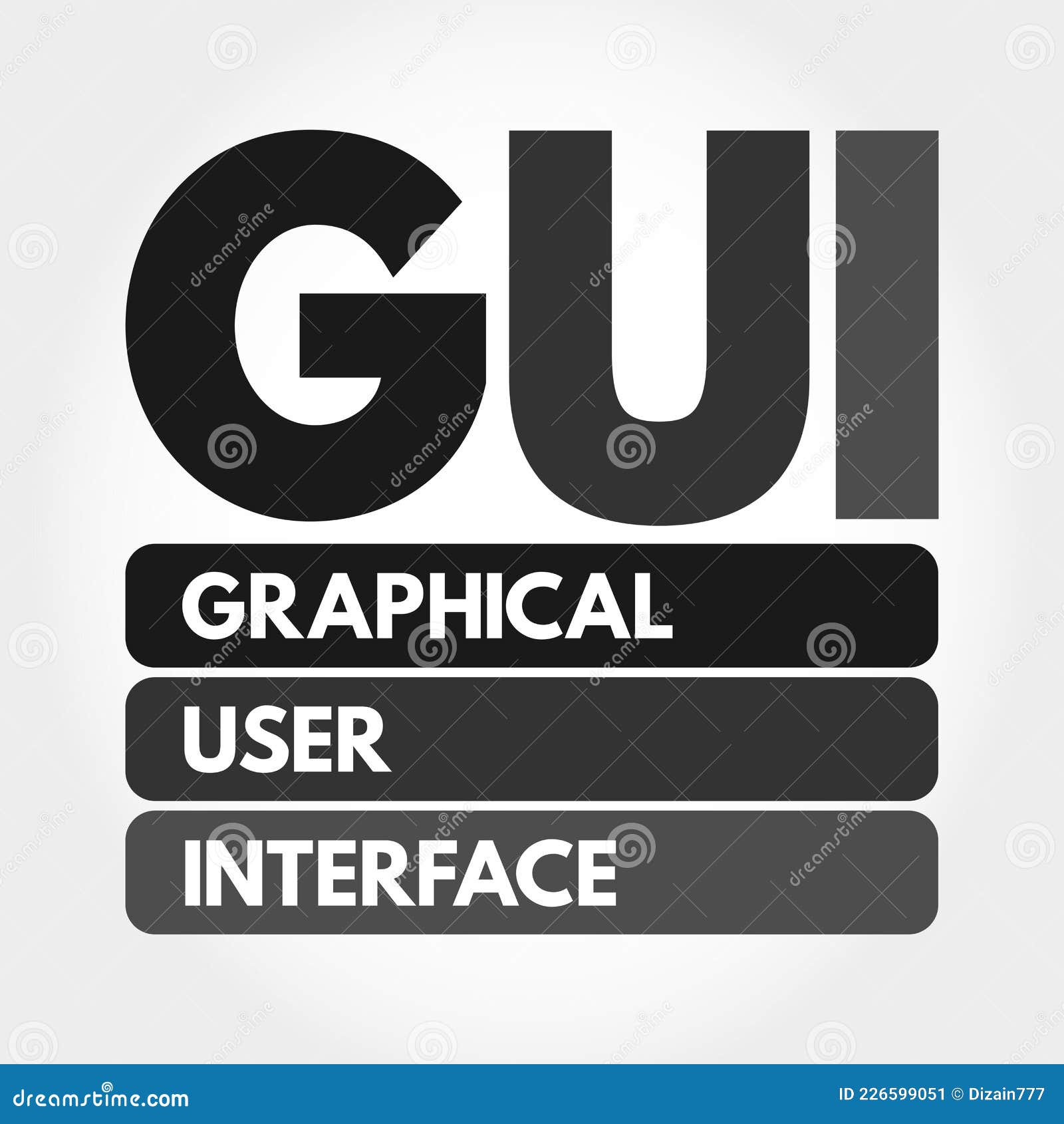 GUI - Graphical User Interface Acronym, Technology Concept Background ...
