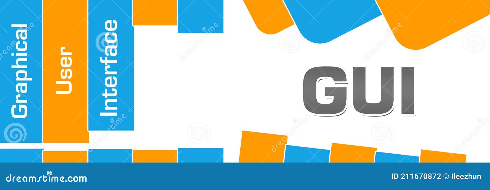 GUI - Graphical User Interface Orange Blue Abstract Shapes Horizontal ...