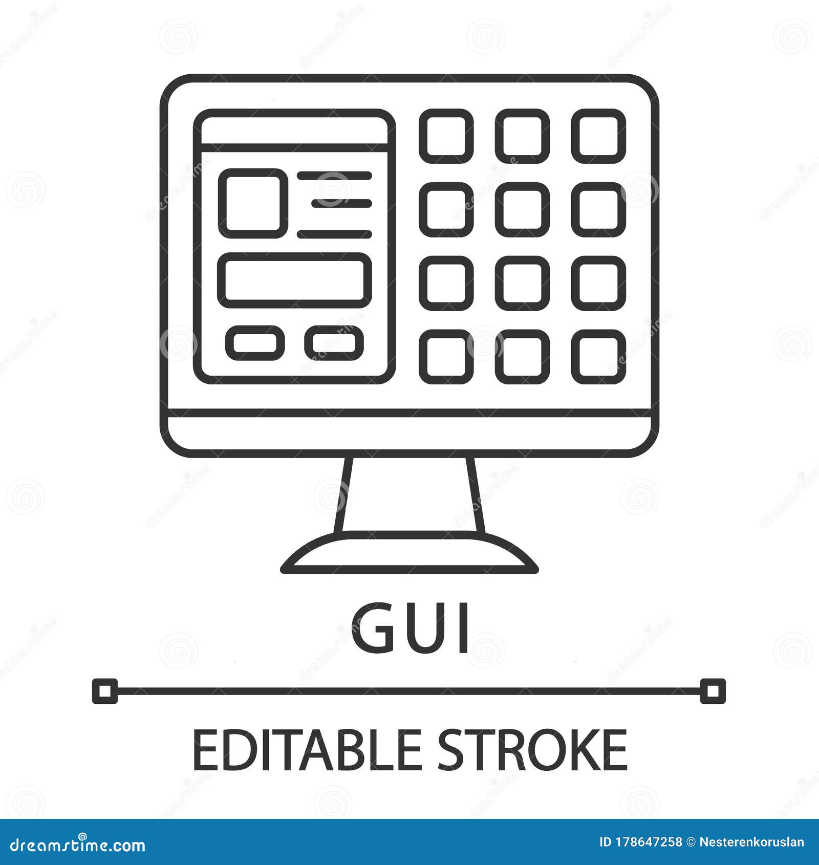 GUI linear icon stock vector. Illustration of isolated - 178647258 GUI linear icon stock vector. Illustration of isolated - 178647258