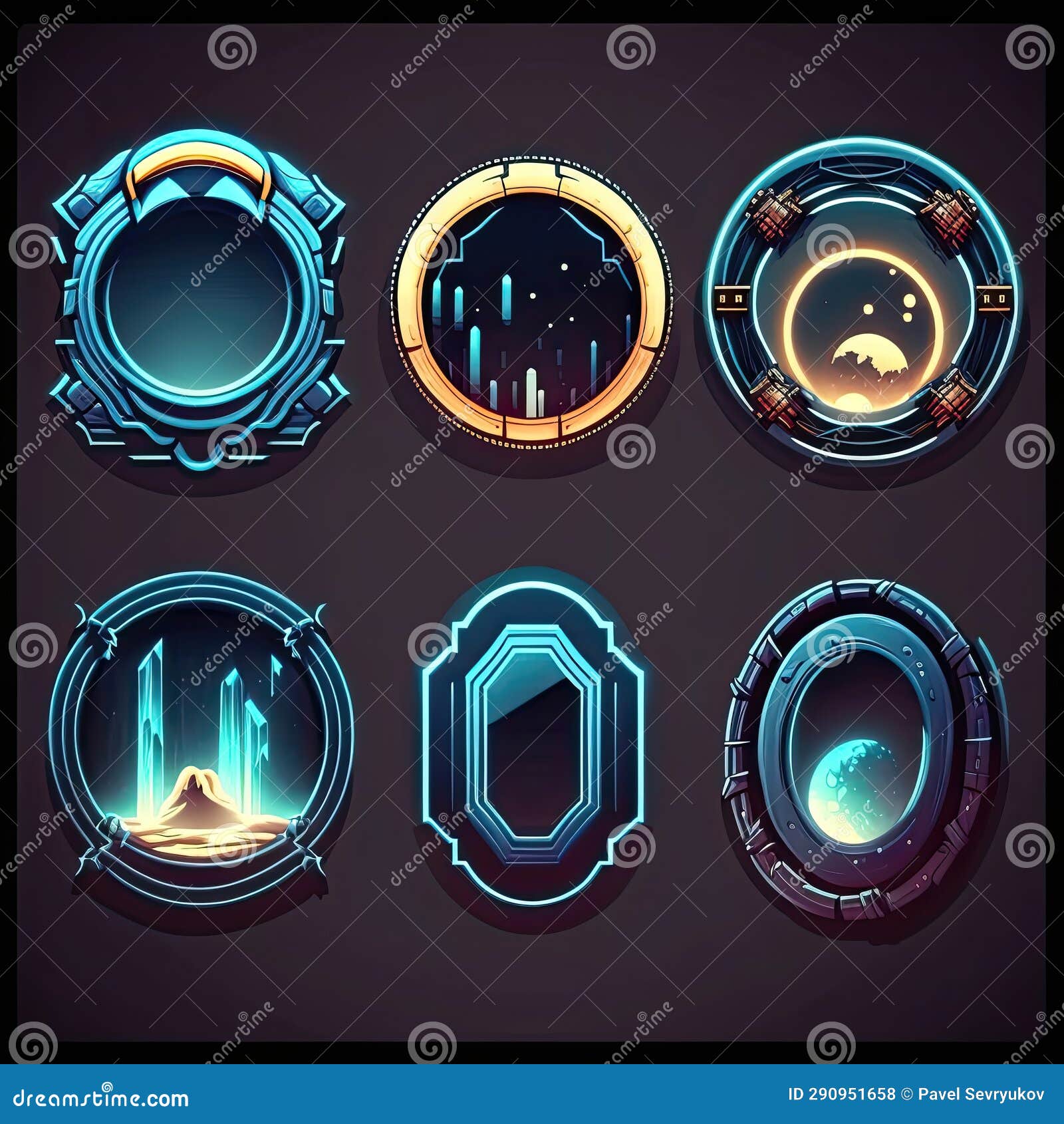 Gui Round Frame Game Ai Generated Stock Illustration - Illustration of ...