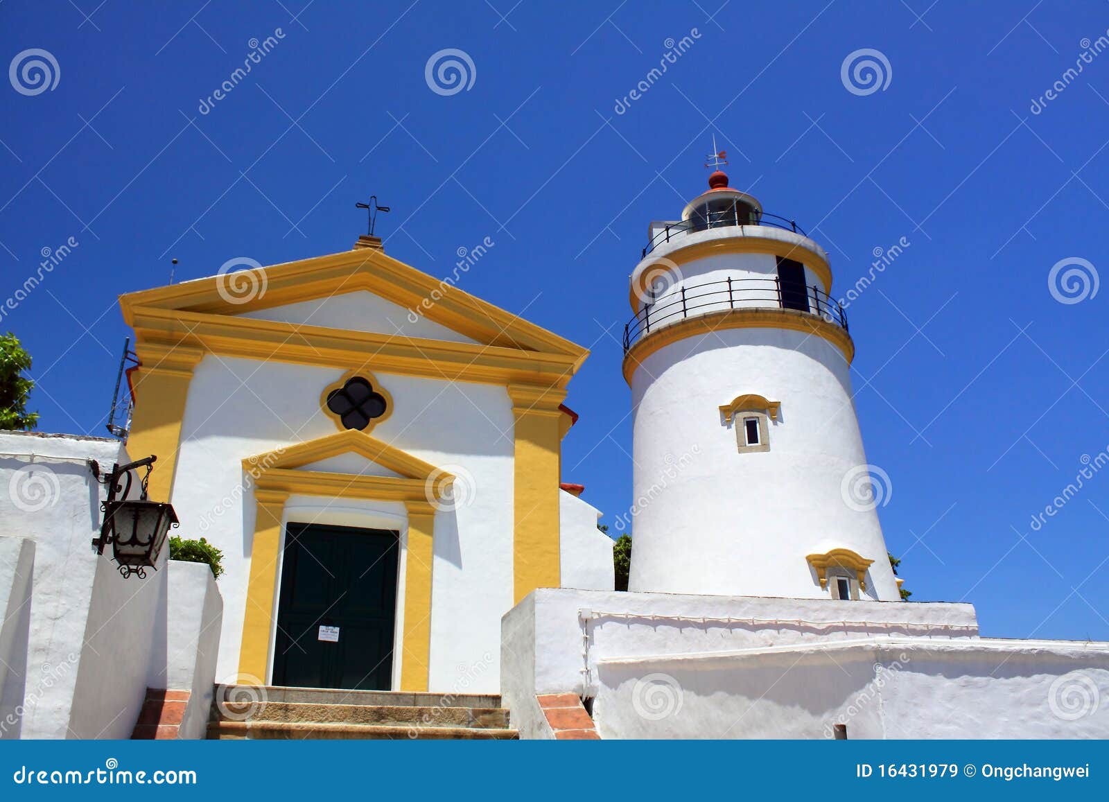 Guia Fortress Lighthouse in Macau Stock Image - Image of light, blue ...
