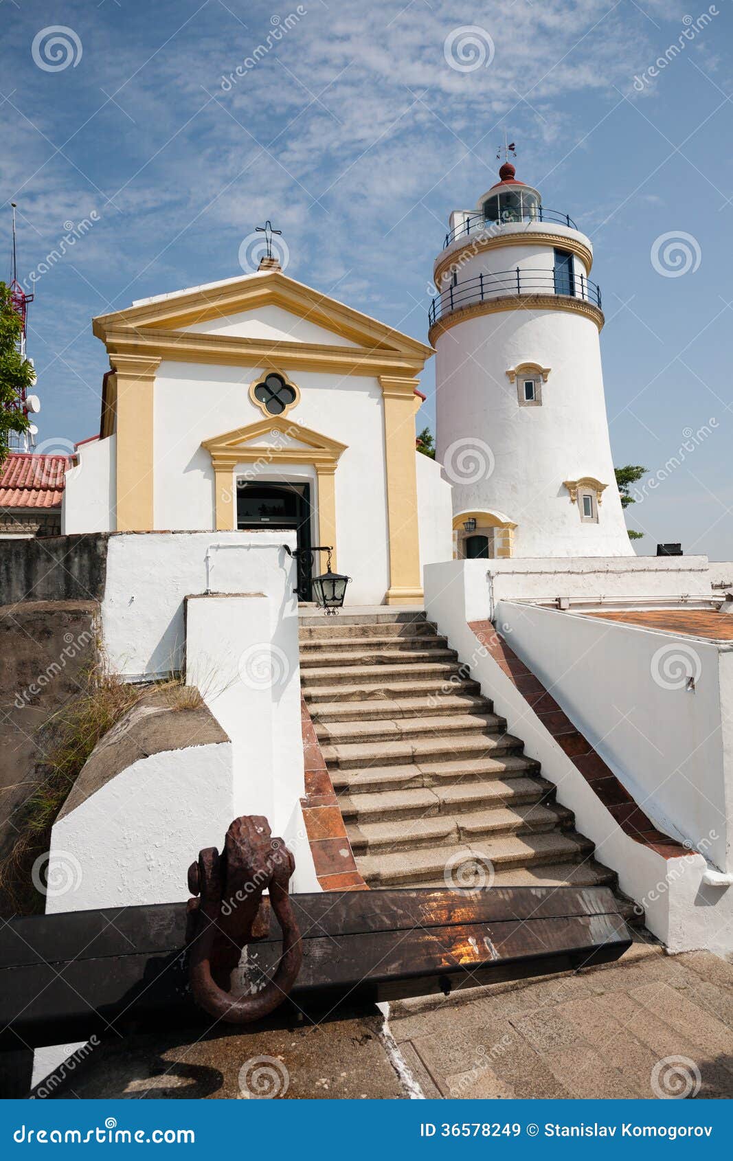 Guia Lighthouse, Fortress and Chapel in Macau Stock Image - Image of ...