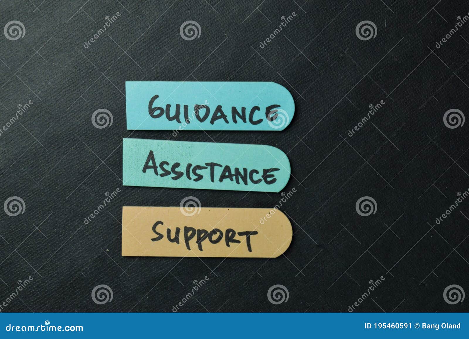 Guidance Assistance Support Write On Sticky Notes Isolated On Office