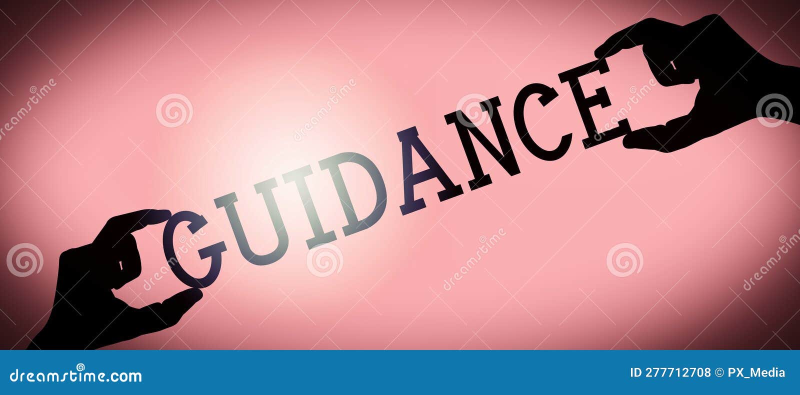 Guidance - Human Hands Holding Black Silhouette Word Stock Illustration ...