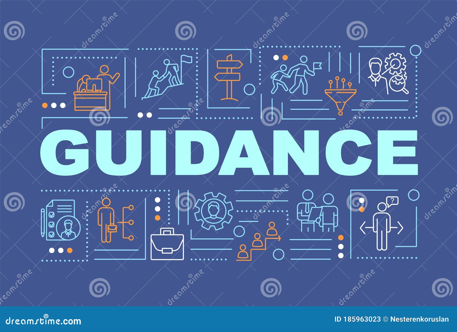 GUIDANCE Banner On Colorful Squares Background Vector Illustration ...