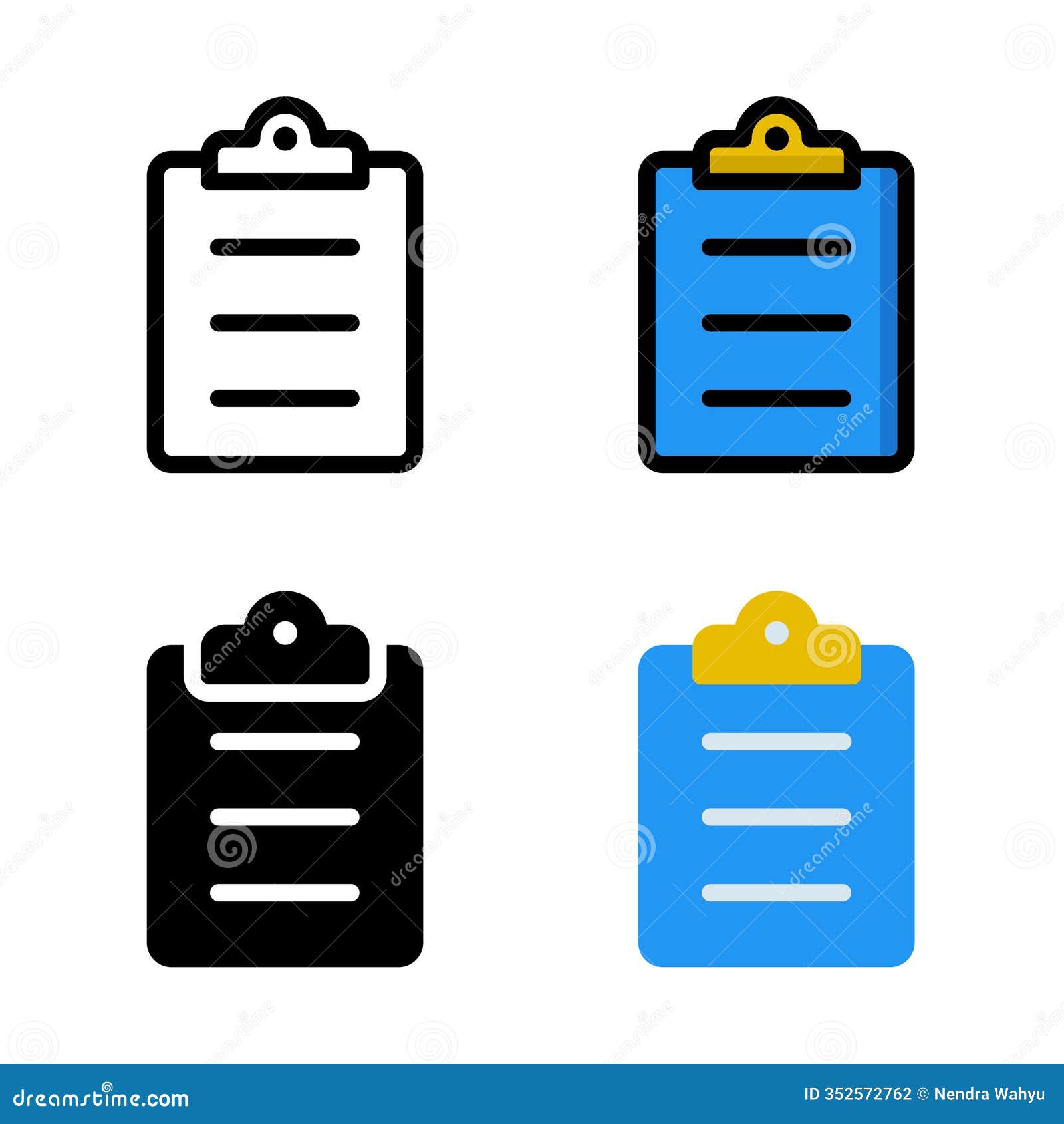 Clipboard Icon Set. Suitable for Document Checklist Symbol Stock ...