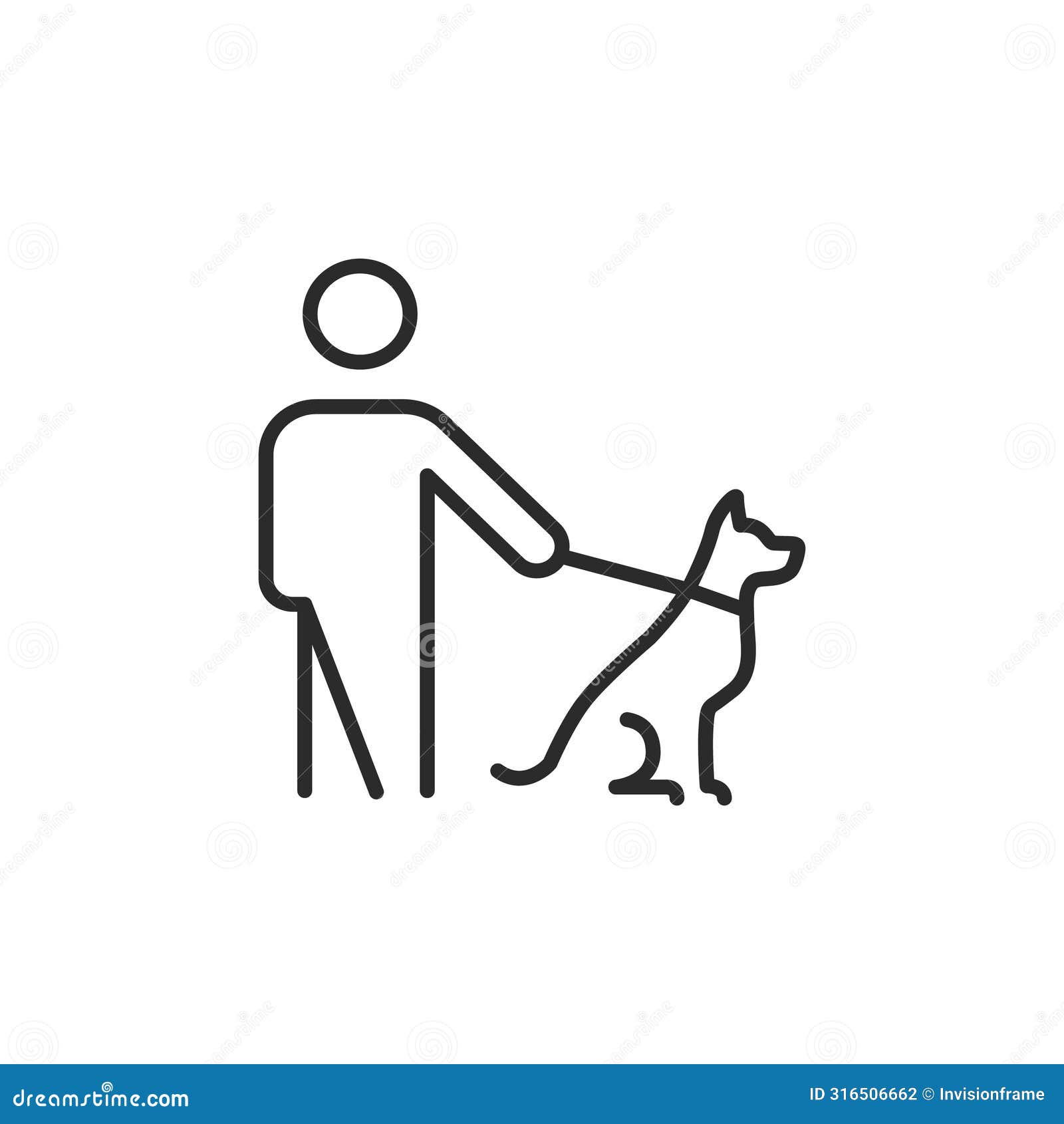 Guide Dog for the Blind Icon Stock Vector - Illustration of mobility ...