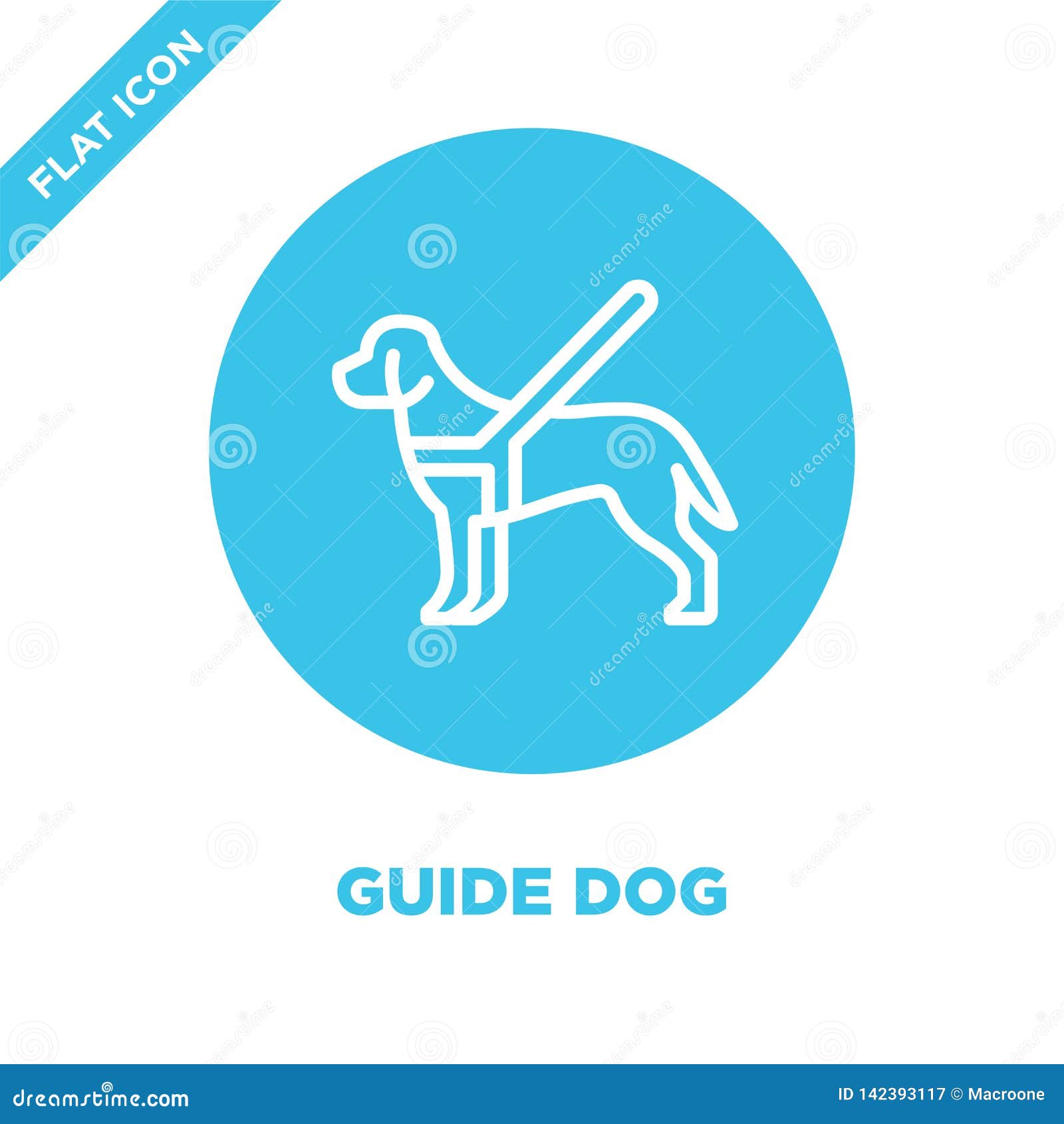 Guide Dog Icon Vector from Accessibility Collection. Thin Line Guide ...