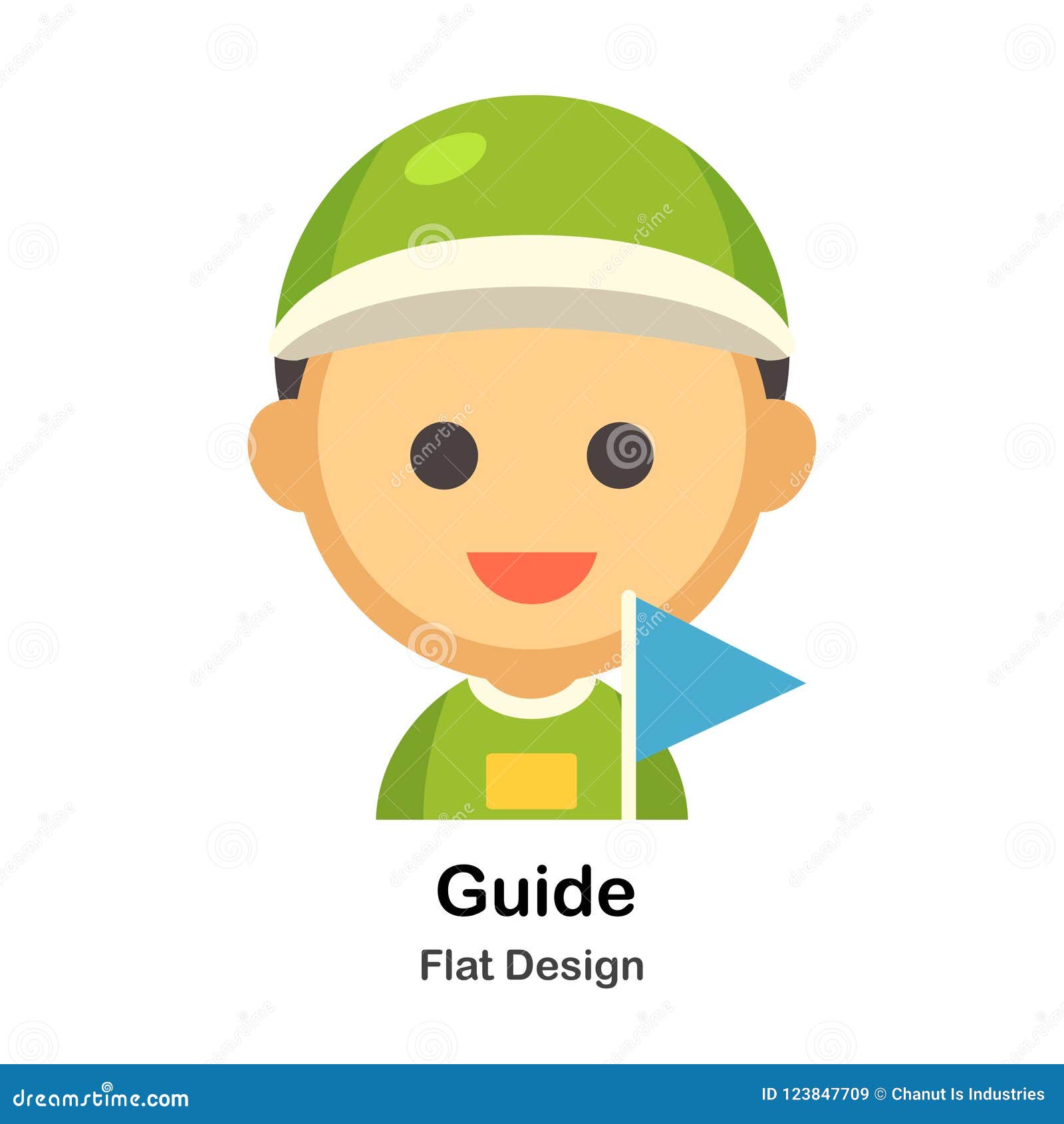 Guide Flat Illustration stock vector. Illustration of travel - 123847709