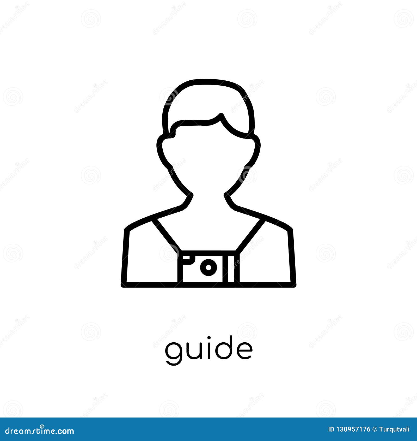 Guide Icon. Trendy Modern Flat Linear Vector Guide Icon on White Stock ...