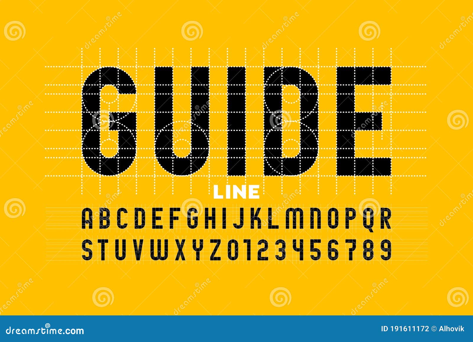 Guide line font stock vector. Illustration of designquot - 191611172