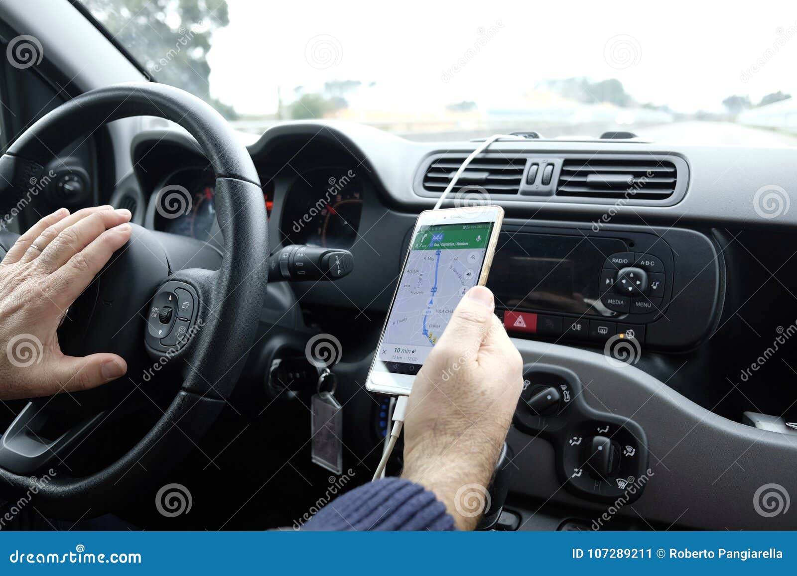 Guide Man Following the Navigator Stock Image - Image of satellite ...