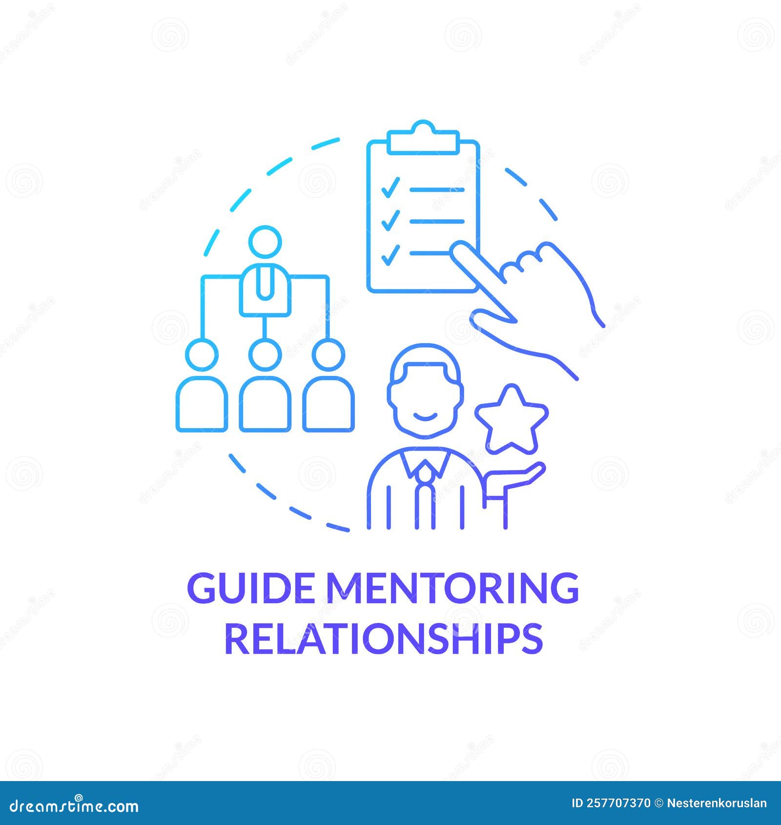 Guide Mentoring Relationships Blue Gradient Concept Icon Stock Vector ...