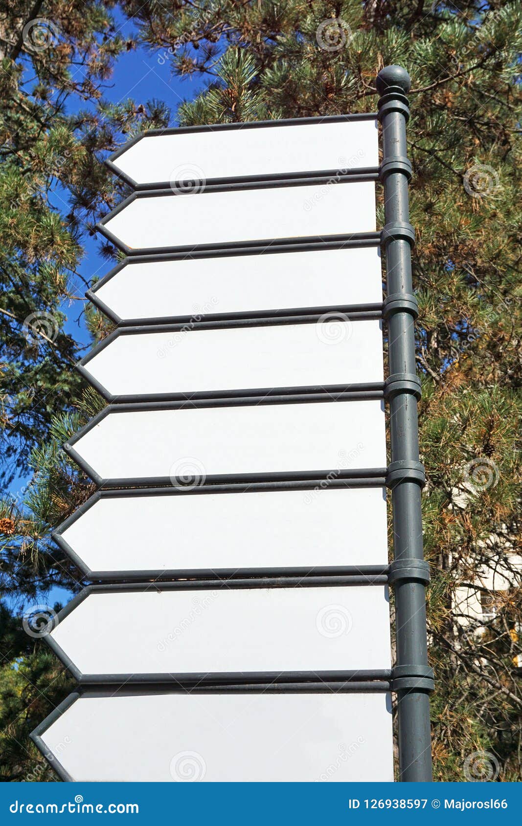 Guide Post with Blank Arrow Signs Stock Image - Image of information ...