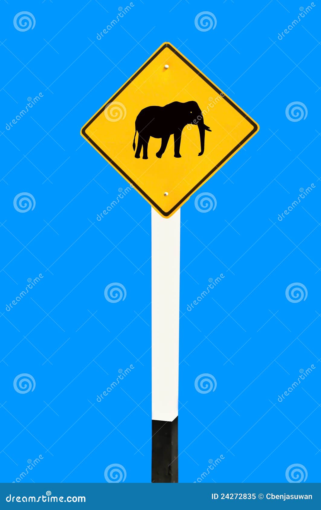 The Guide post of elephant stock illustration. Illustration of ...