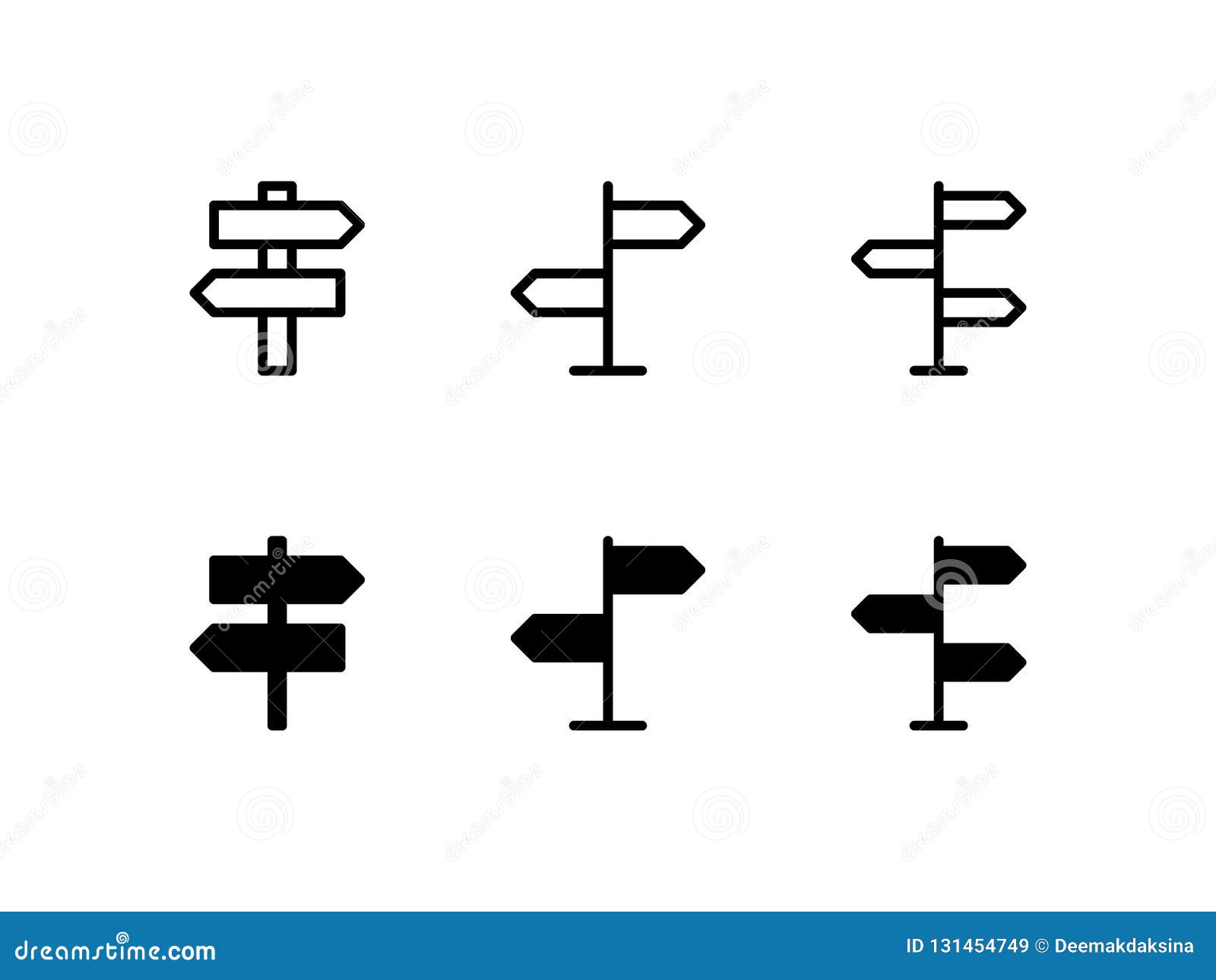 Guide Post Icon Logo Vector Symbol. Signpost Icon Isolated on White ...