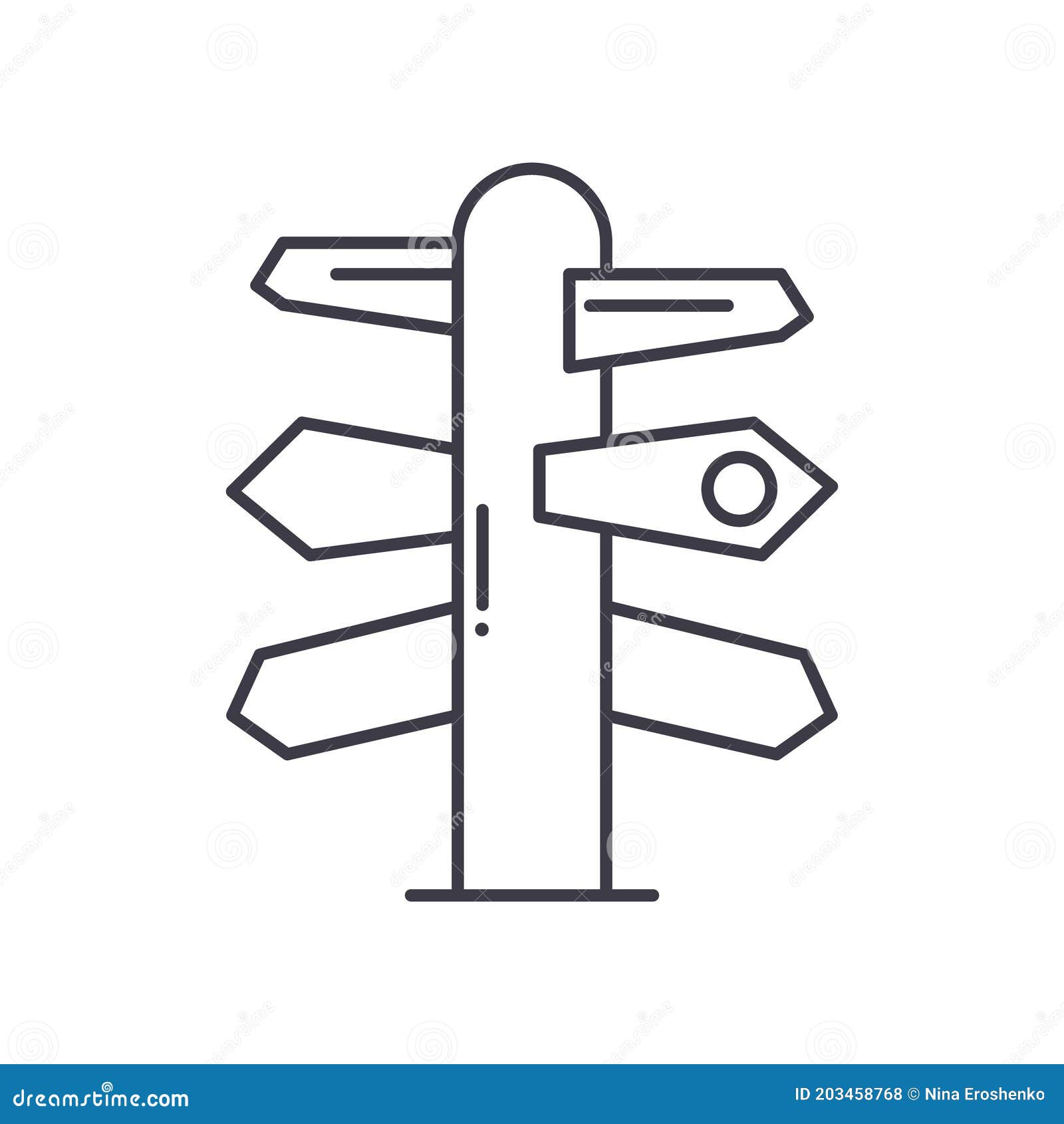 Guide Post Icon, Linear Isolated Illustration, Thin Line Vector, Web ...