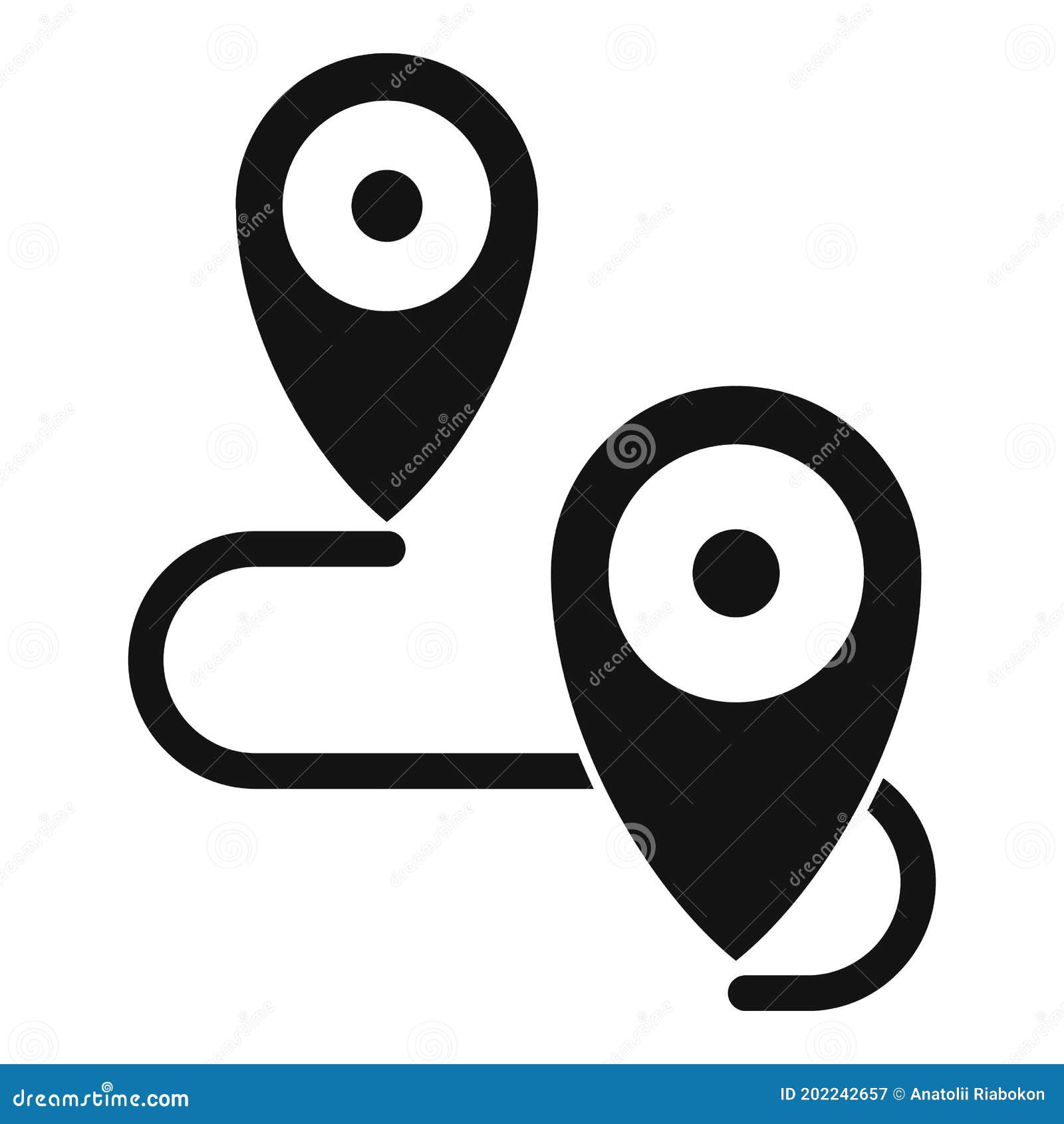 Guide Road Route Icon, Simple Style Stock Vector - Illustration of mark ...