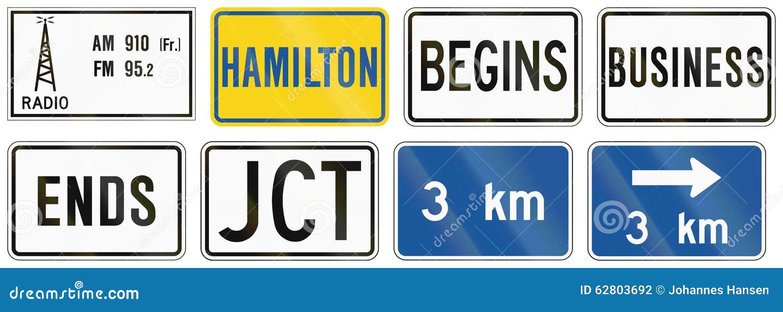 Guide Road Signs In Quebec - Canada Royalty-Free Stock Photo ...