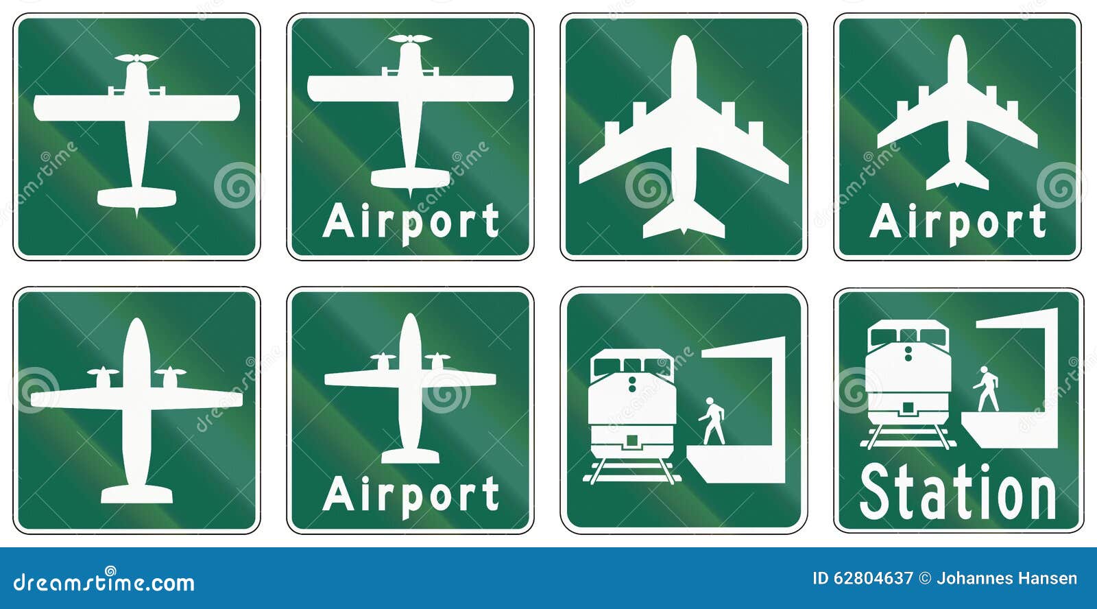 Guide Road Signs in Ontario - Canada Stock Illustration - Illustration ...