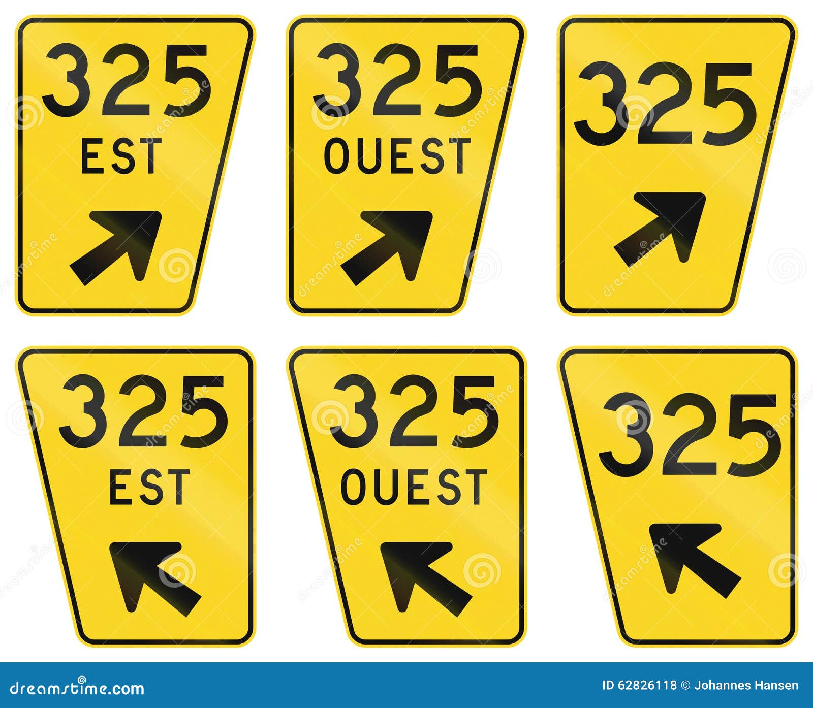 Guide Road Signs In Quebec - Canada Stock Illustration - Image: 62826118