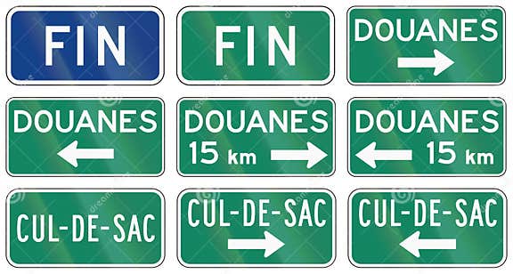 Guide Road Signs in Quebec - Canada Stock Illustration - Illustration ...