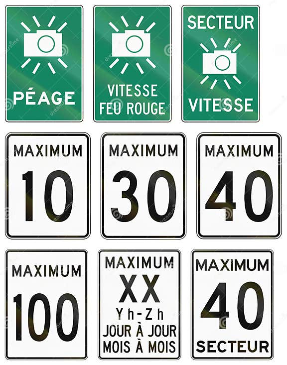 Guide Road Signs in Quebec - Canada Stock Illustration - Illustration ...
