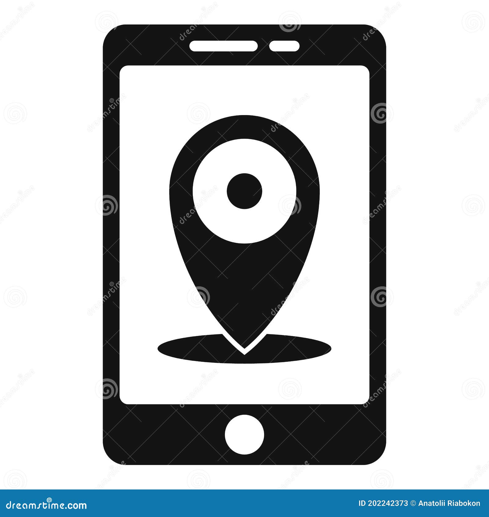 Guide Smartphone Map Icon, Simple Style Stock Vector - Illustration of ...