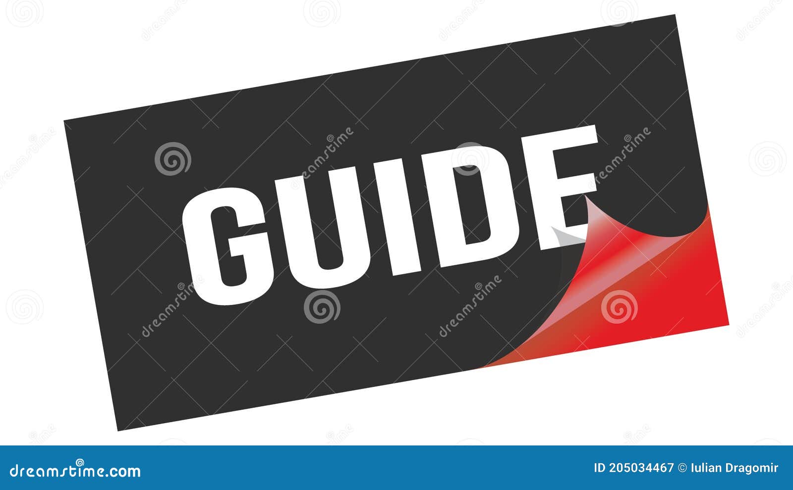 GUIDE Text on Black Red Sticker Stamp Stock Illustration - Illustration ...