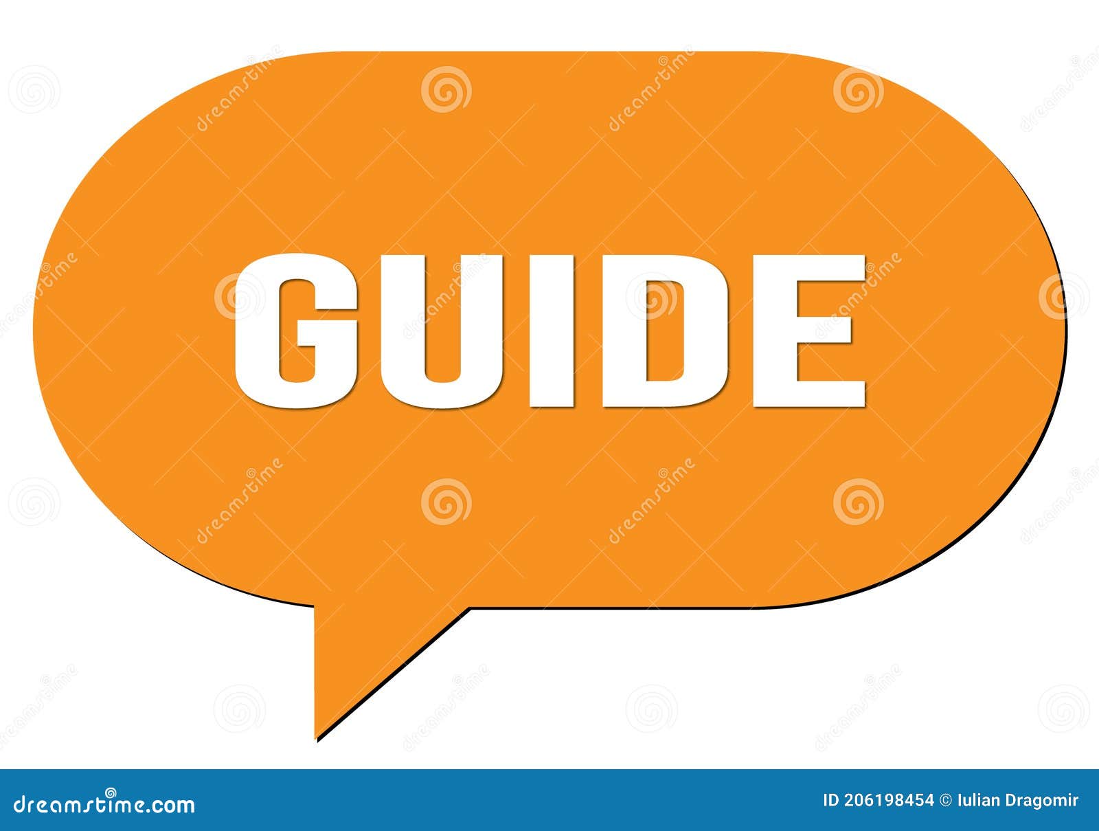 GUIDE Text Written in an Orange Speech Bubble Stock Illustration ...