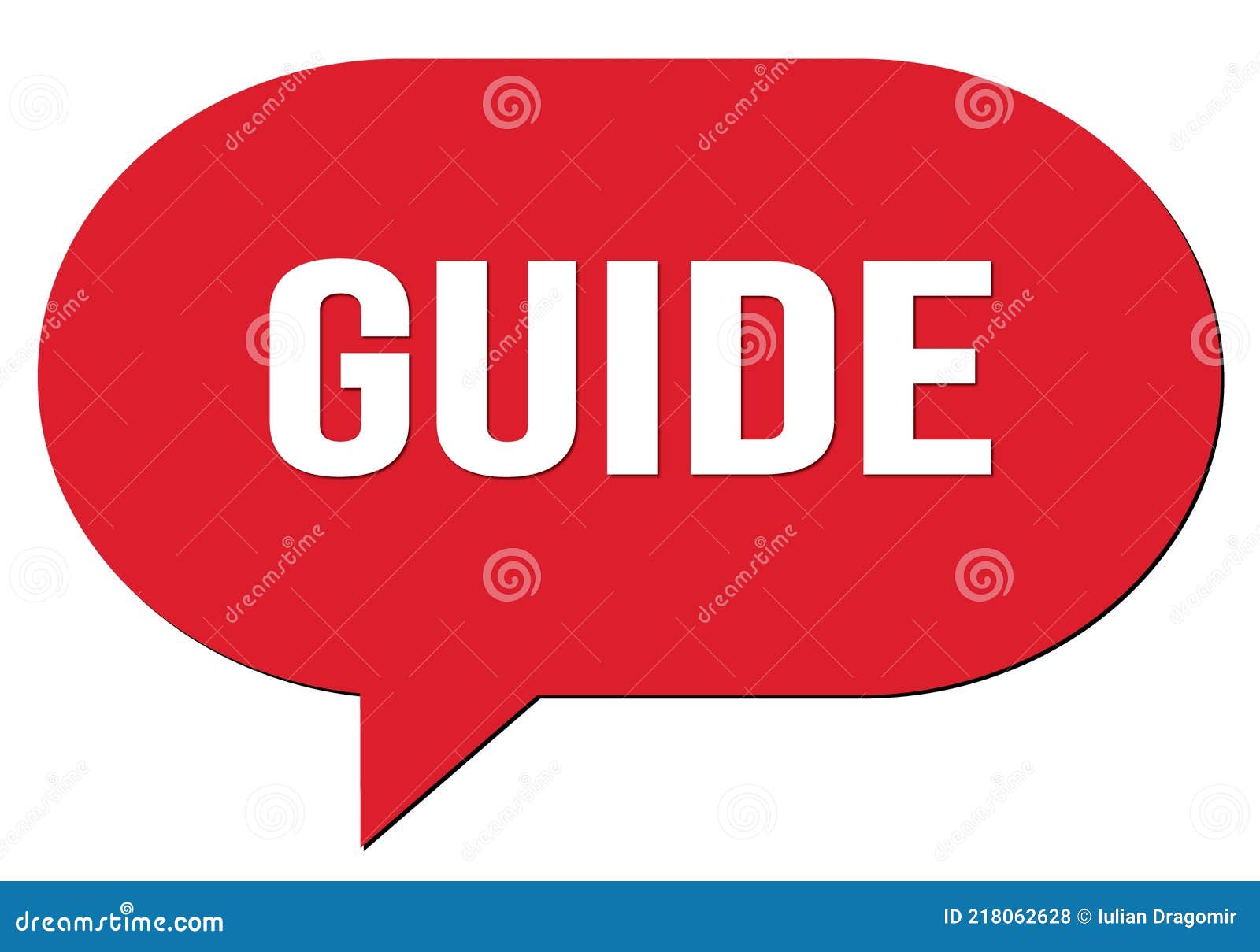 GUIDE Text Written in a Red Speech Bubble Stock Illustration ...