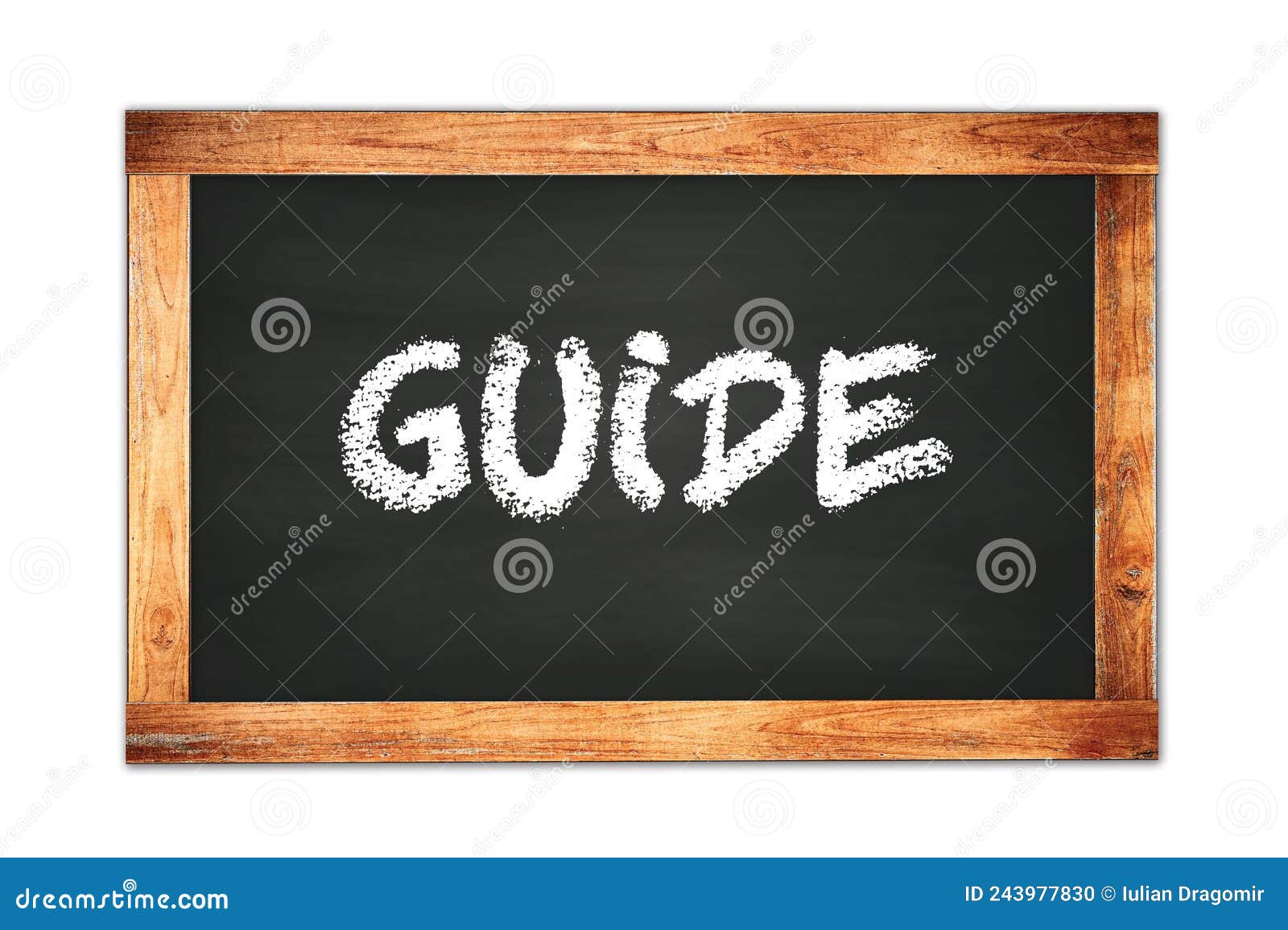 GUIDE Text Written on Wooden Frame School Blackboard Stock Illustration ...