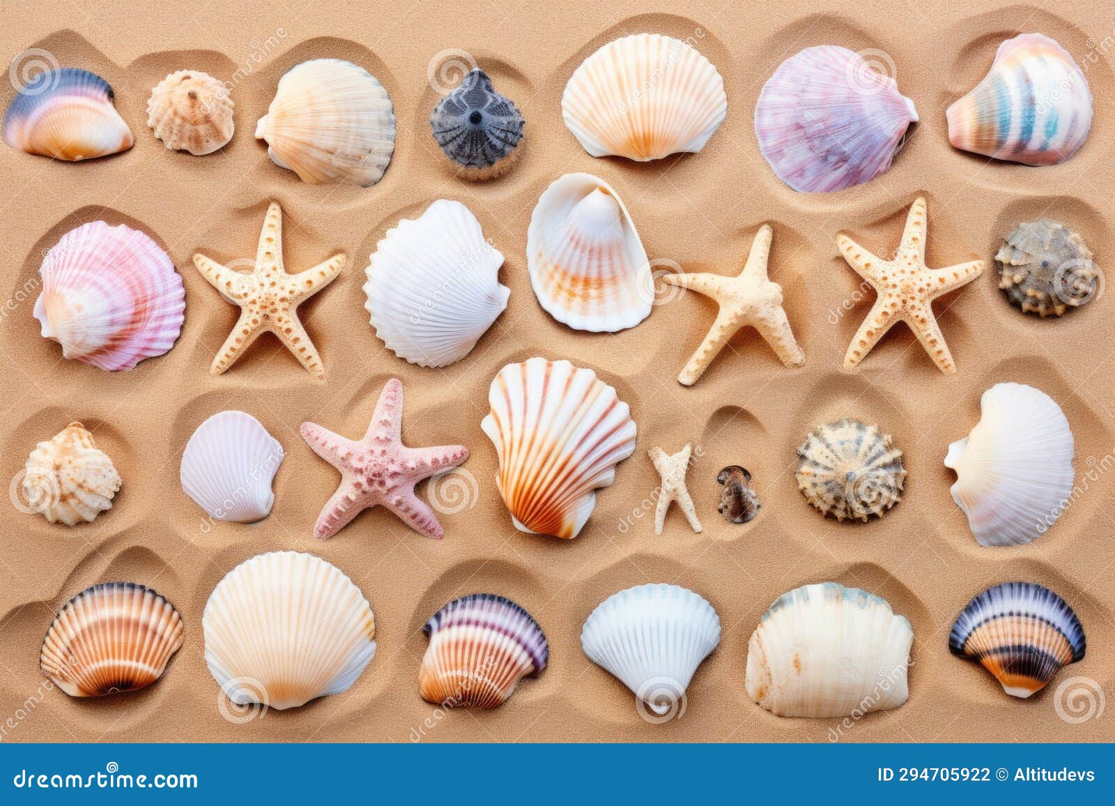 Guide To Identifying Different Types of Sea Shells on a Sandy Surface ...