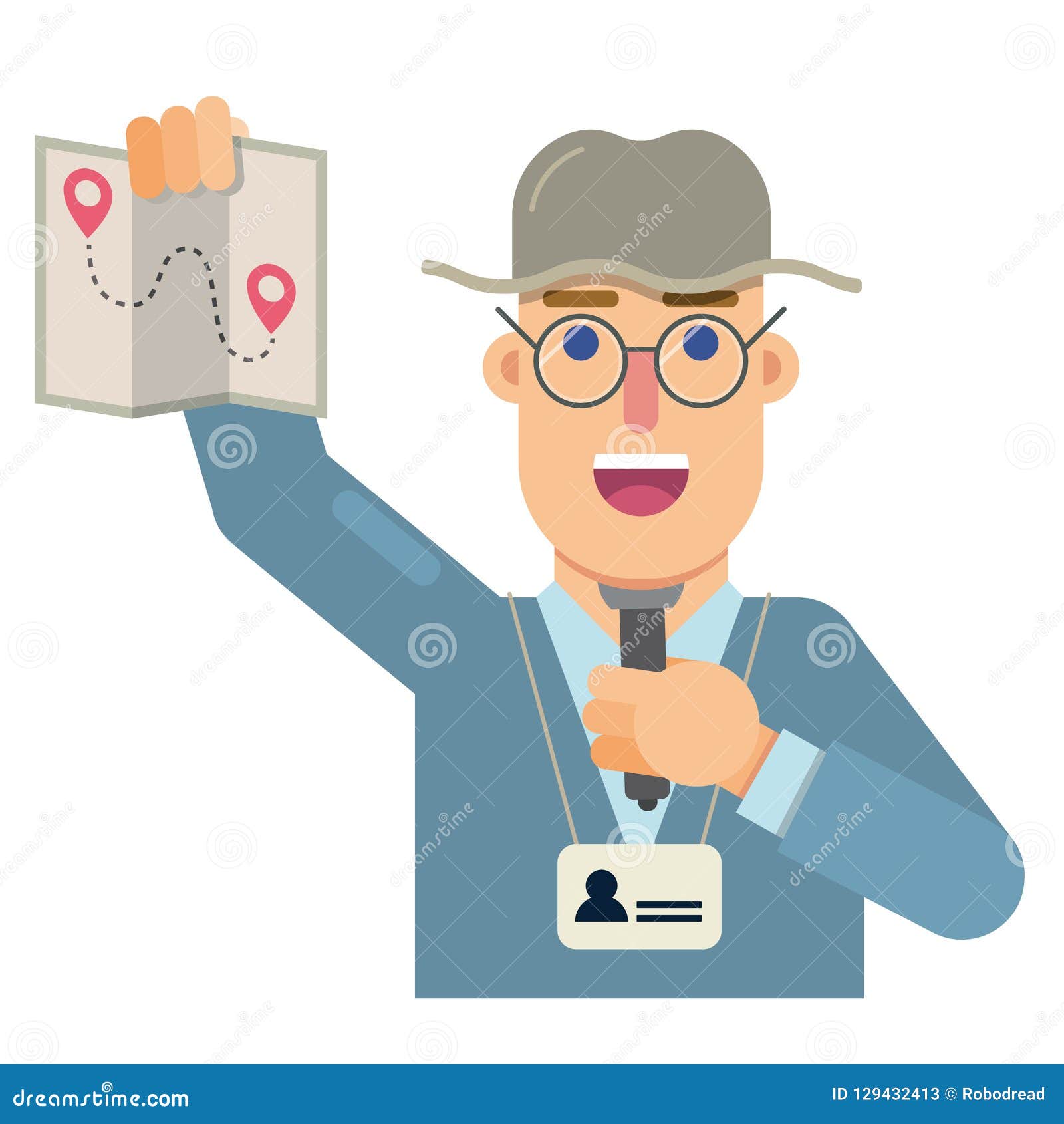 Guide Touristique Avec Des Explications à Disposition Illustration de ...