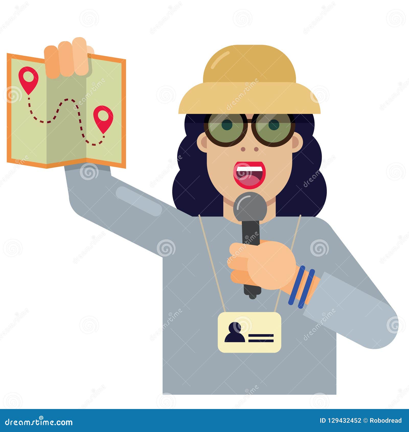 Guide Touristique Avec Des Explications à Disposition Illustration de ...