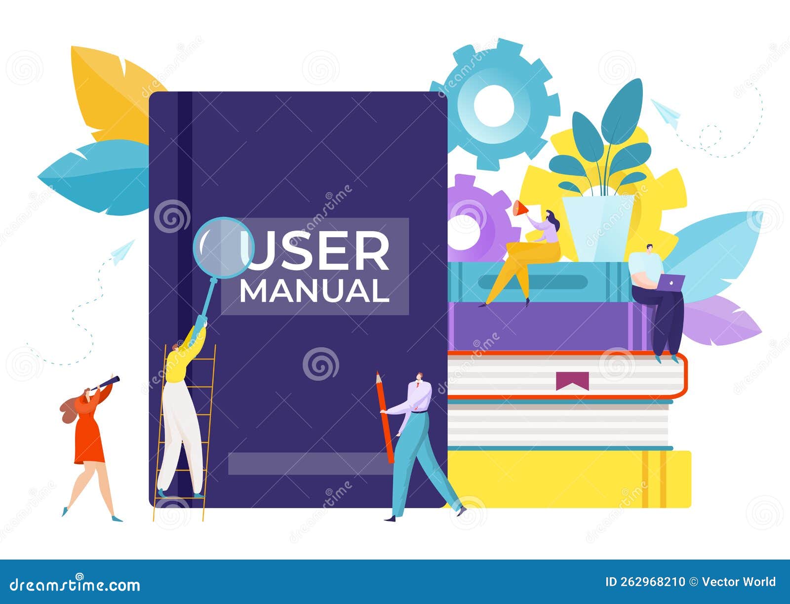 Guide for User Manual Book, Vector Illustration. Information ...