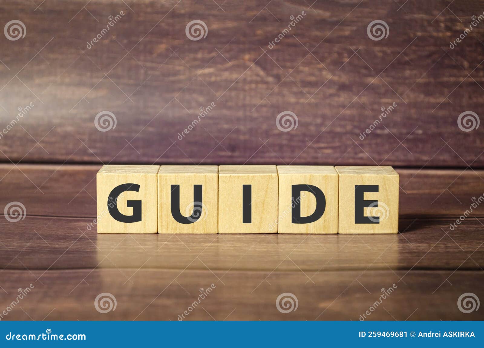 Guide on Wooden Blocks and Wooden Background Stock Image - Image of ...