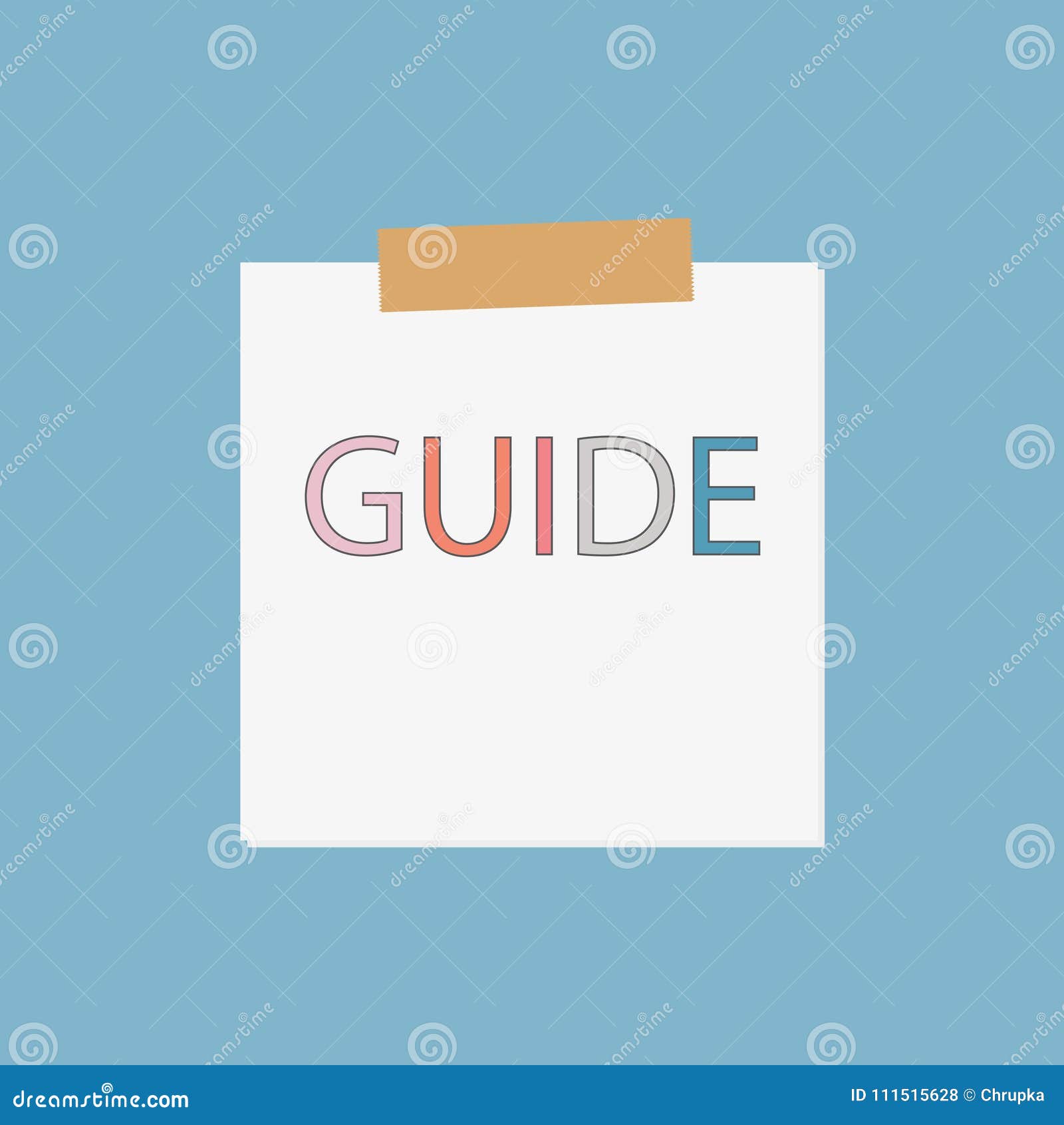 Guide Written in Notebook Paper Stock Vector - Illustration of line ...