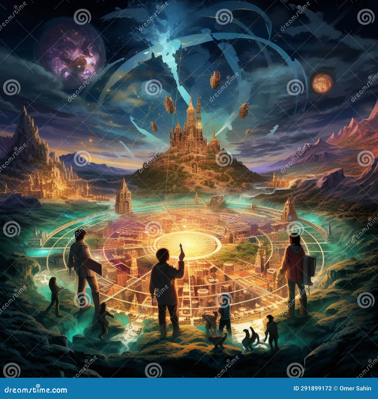 Guided Imagination: Map and Compass in Fantasy Worlds Stock Photo ...