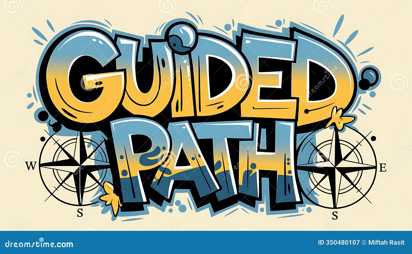 Guided Path Artistic Graphic Design Stock Illustration - Illustration ...